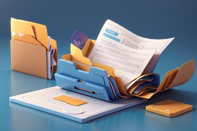 Premium Photo 3d File Transfer Of Document In Folder File Transfer Encrypted Form Connection