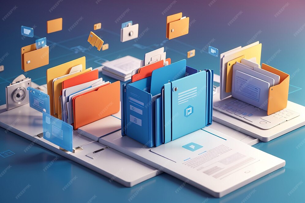 Premium Ai Image 3d File Transfer Of Document In Folder File Transfer