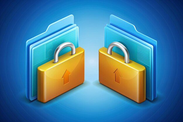 Premium Photo | 3D File transfer illustration Files transferred encrypted form Two folder with ...