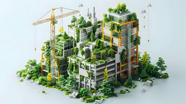Premium Photo | 3D Flat Icon of Green Building Construction with AI ... Premium Photo | 3D Flat Icon of Green Building Construction with AI ...