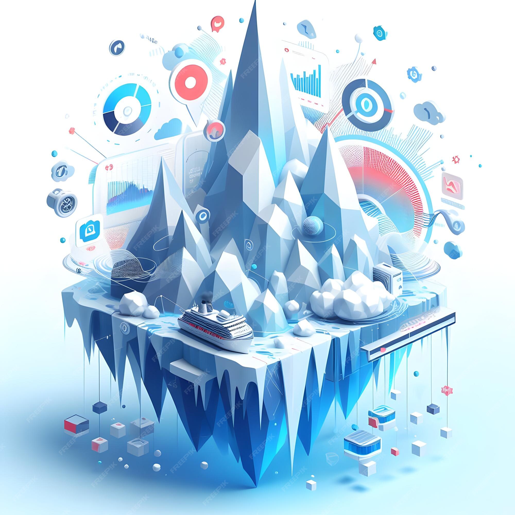 Premium Photo | 3D Flat Icon Innovative Icebergs Concept Icebergs with ... Premium Photo | 3D Flat Icon Innovative Icebergs Concept Icebergs with ...