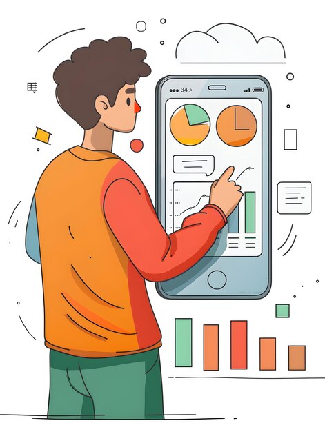3D Flat Icon of Person Using Budget App for Financial Growth Concept on ... 3D Flat Icon of Person Using Budget App for Financial Growth Concept on ...