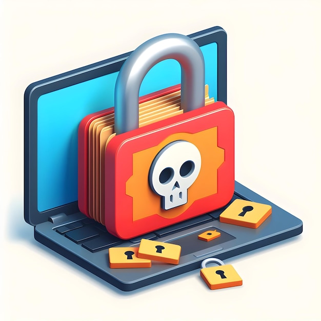 3D Flat Icon Ransomware Locking Files Concept as Threat of Attacks and ... 3D Flat Icon Ransomware Locking Files Concept as Threat of Attacks and ...