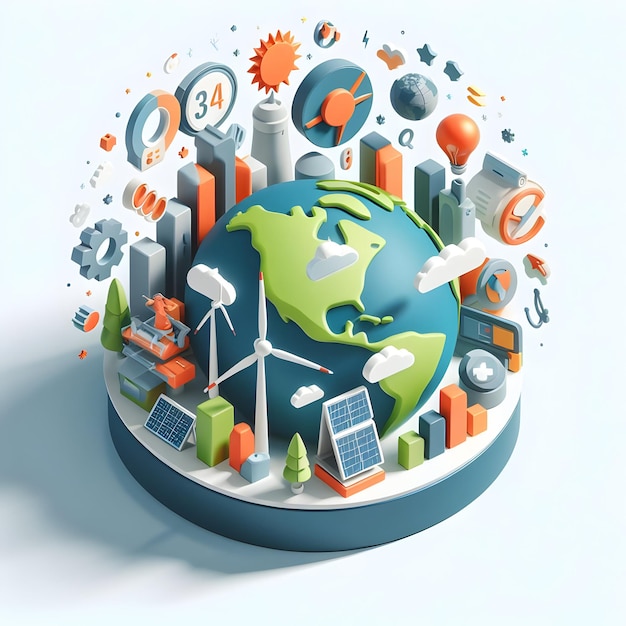 Premium Photo | 3d Flat Icon Sustainable Energy Infographic Concept ... Premium Photo | 3d Flat Icon Sustainable Energy Infographic Concept ...
