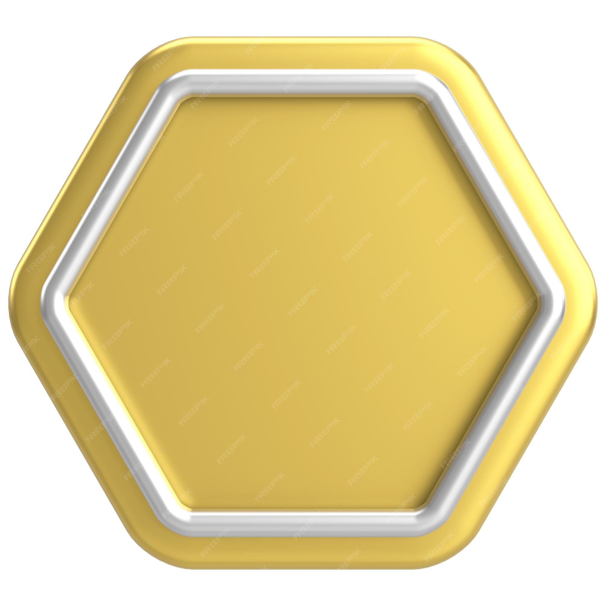 Premium Photo | 3d hexagon button empty button 3d illustration Premium Photo | 3d hexagon button empty button 3d illustration