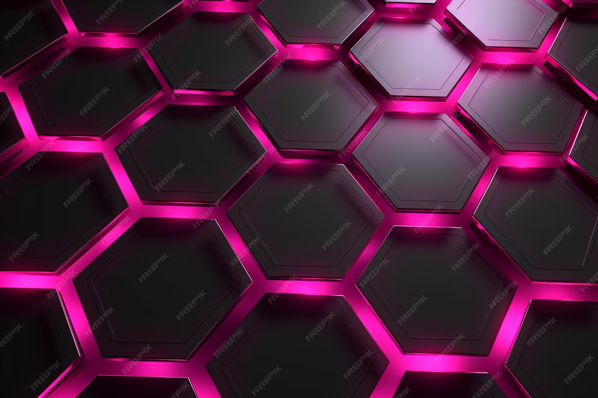 Premium Photo | 3D Hexagon Neon Background Premium Photo | 3D Hexagon Neon Background
