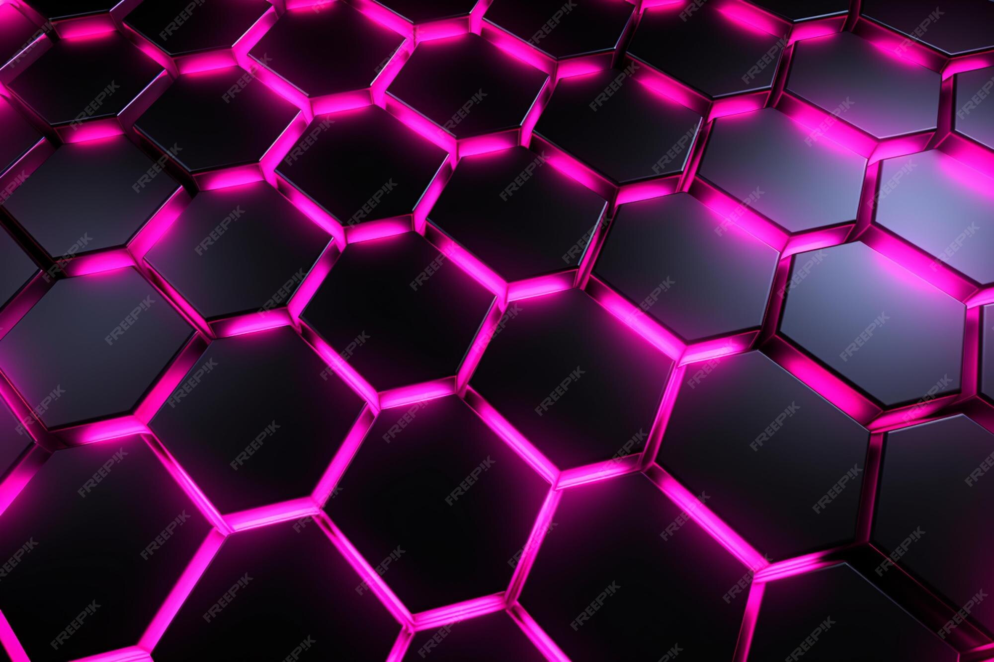 Premium AI Image | 3D Hexagon Neon Background Premium AI Image | 3D Hexagon Neon Background
