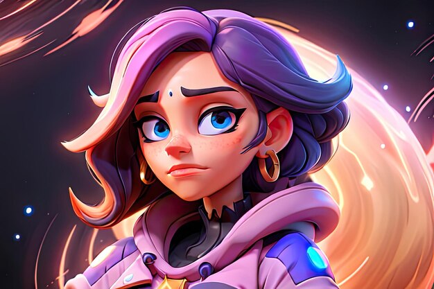 Premium Photo 3d Illustration Of Beautiful Women Face Game Character Design