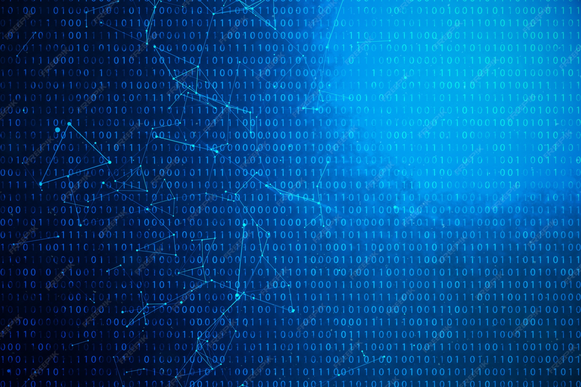 Premium Photo | 3D illustration binary code on blue background. Bytes ...