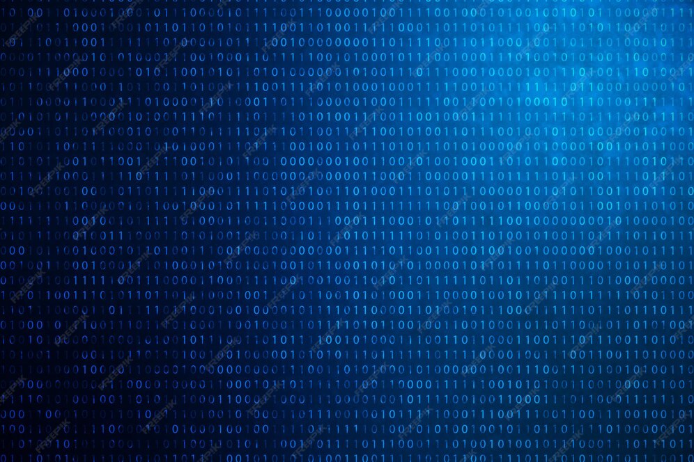 Premium Photo | 3D illustration binary code on blue background. Bytes ...