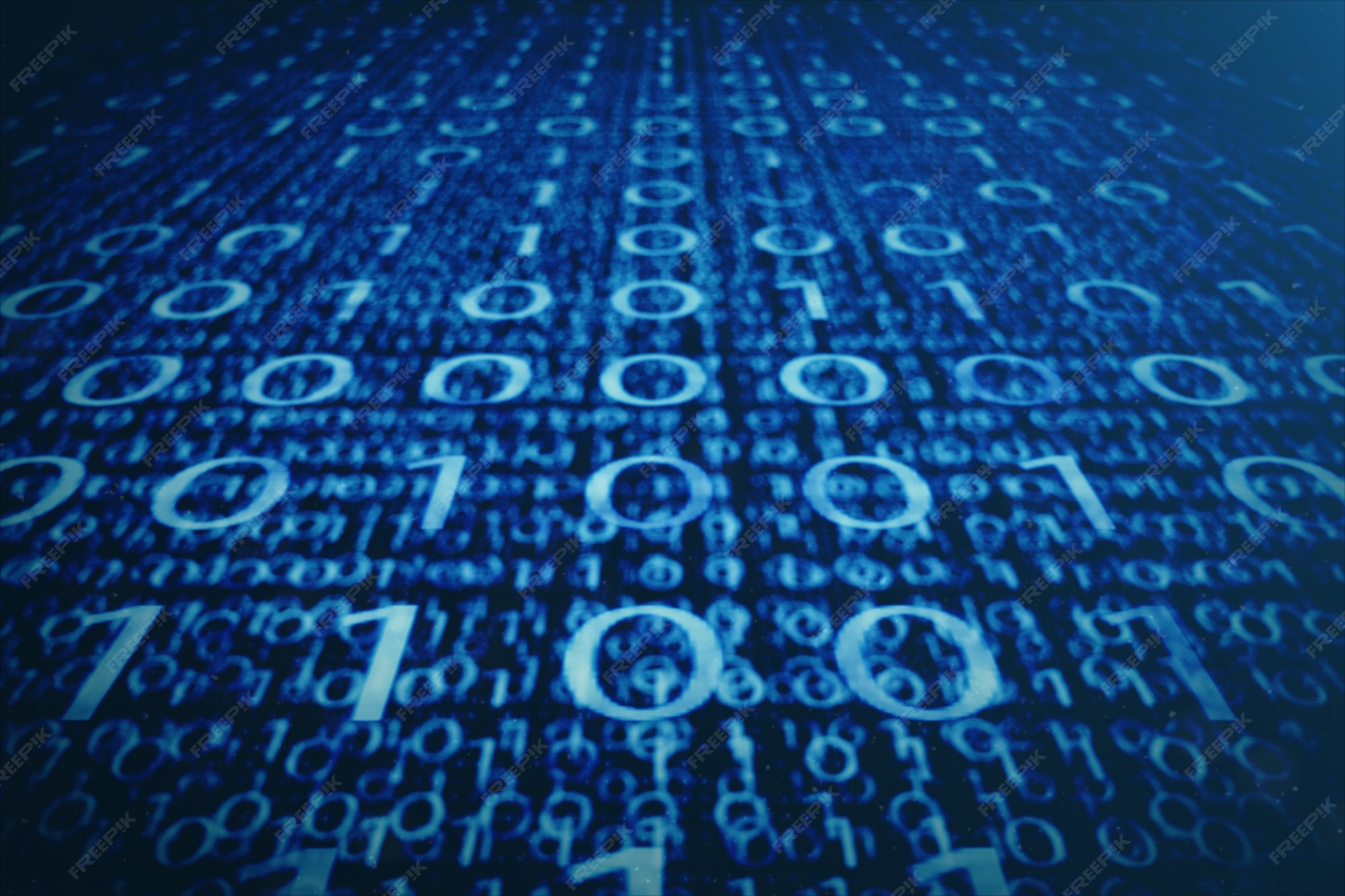 Premium Photo | 3D illustration binary code on blue. Bytes of binary ...