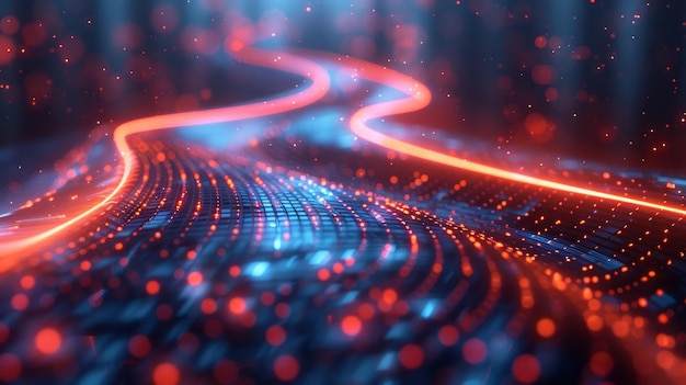 Premium Photo | 3D illustration of a futuristic data stream ...