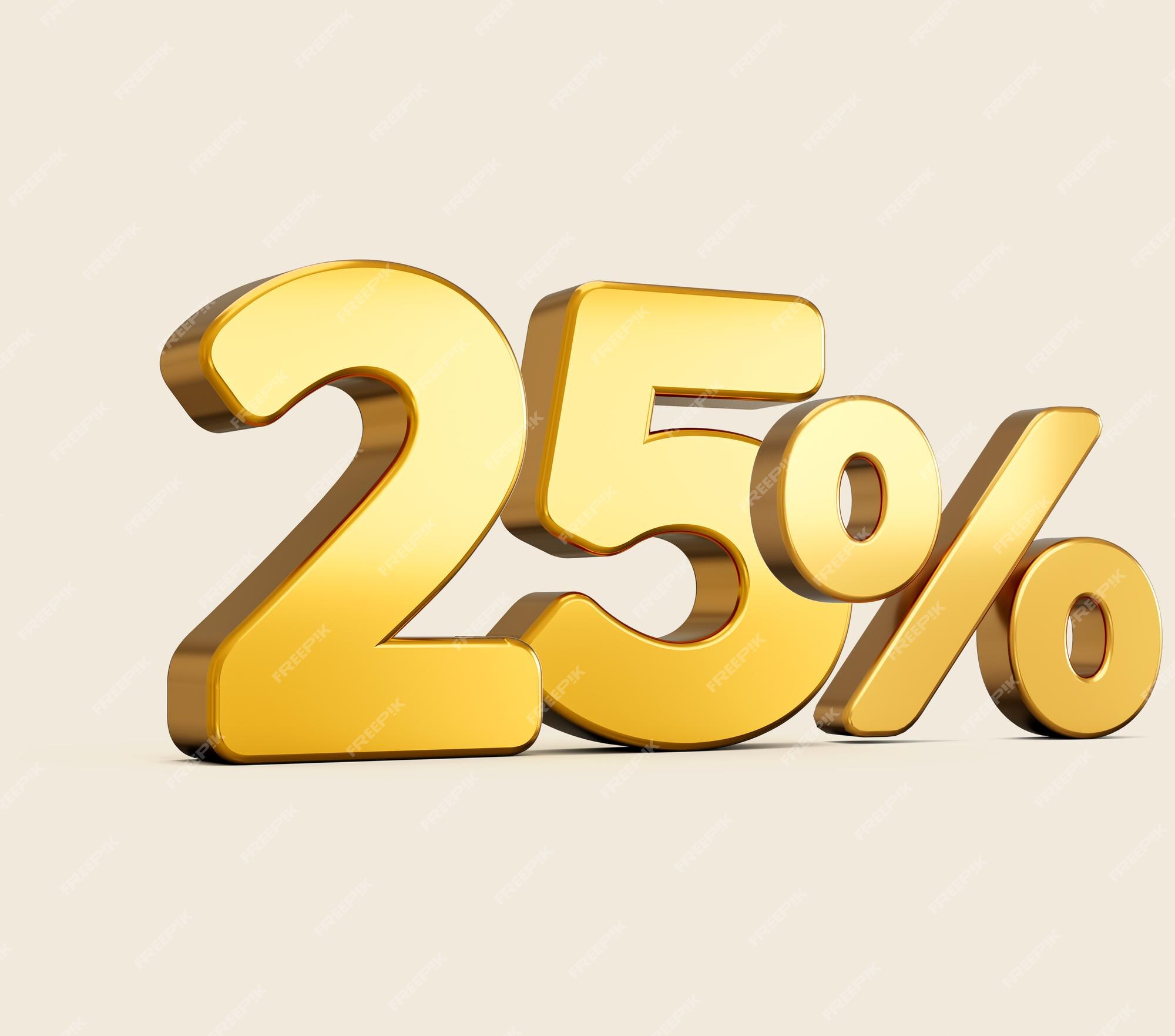 Premium Photo | 3d illustration of golden number twenty five percent or ... Premium Photo | 3d illustration of golden number twenty five percent or ...