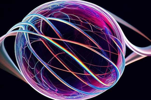 Premium Photo 3d Illustration Rainbow Bright Colored Sphere With Fusion Explosion Of Energy