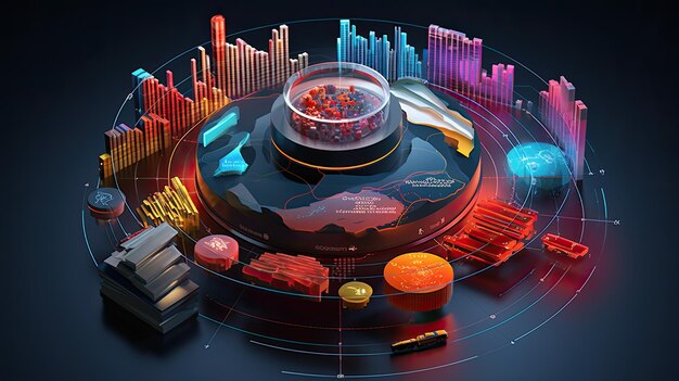 Premium Photo 3d Infographic Data Visualizations And Charts Complex