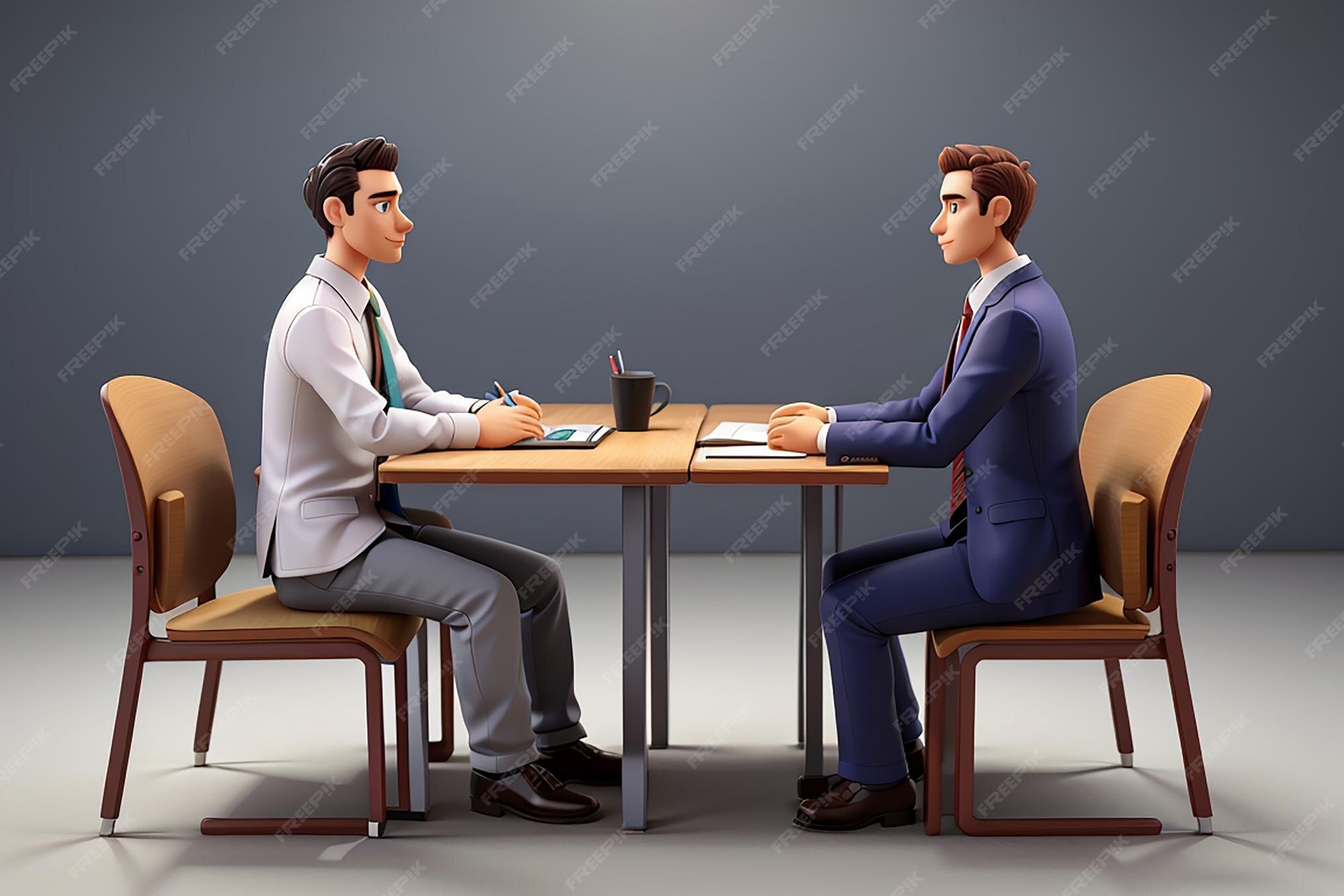 Premium Photo | 3d man business meeting job interview Premium Photo | 3d man business meeting job interview