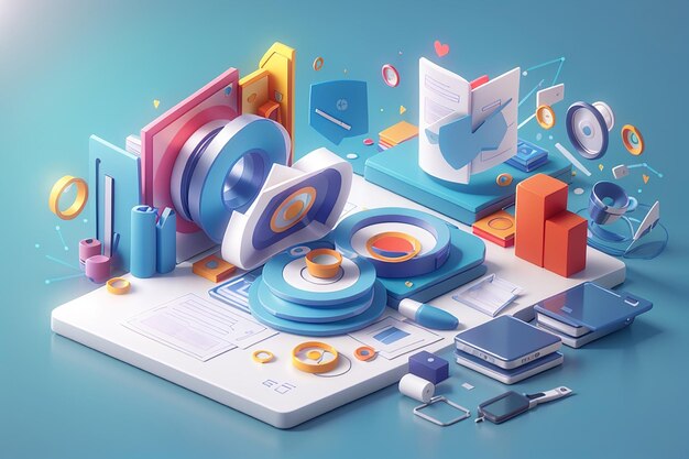 Premium Photo | 3d media file management concept searching image and ...