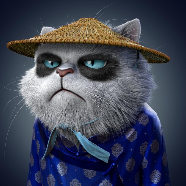 Premium AI Image | 3D NFT COLLECTION, CHARACTER ANGRY CAT KUNG FU Premium AI Image | 3D NFT COLLECTION, CHARACTER ANGRY CAT KUNG FU