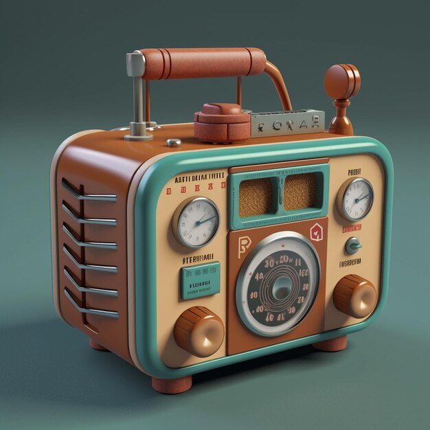 Premium AI Image | 3D radio render Premium AI Image | 3D radio render