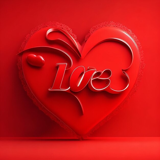 Premium AI Image | 3d red love wallpaper Premium AI Image | 3d red love wallpaper
