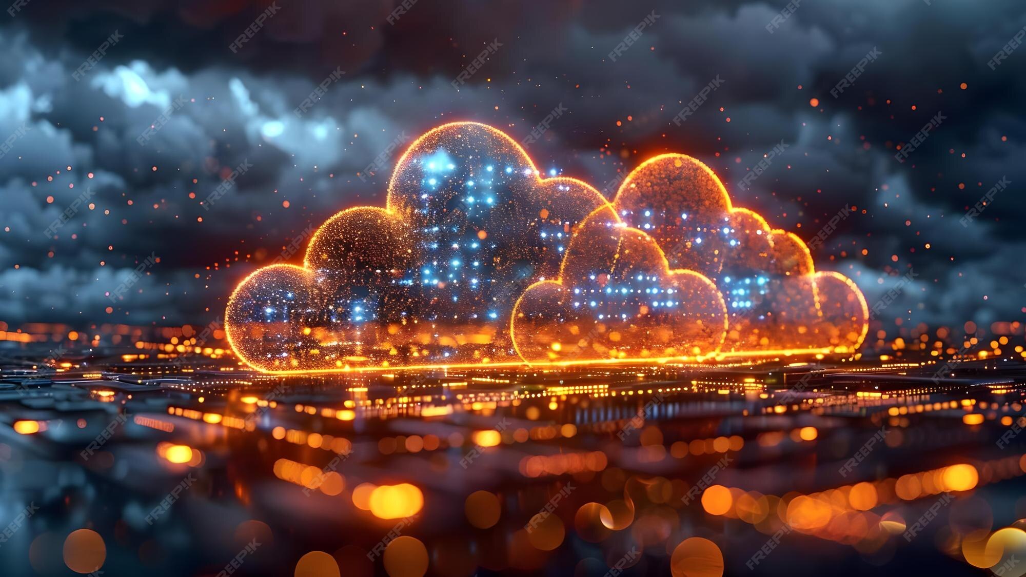 Premium Photo | 3D render of global encrypted cybersecurity network using cloud computing ...