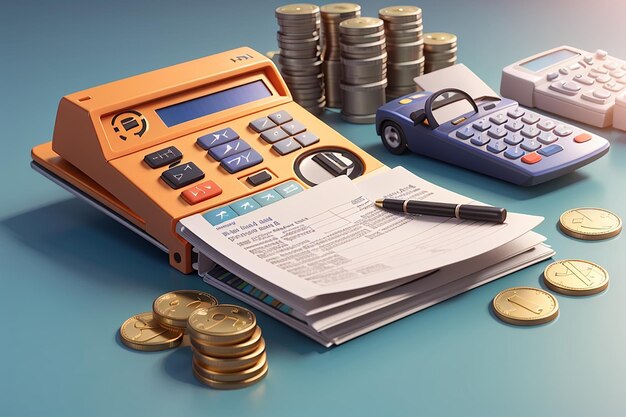 Premium AI Image | 3d render tax payment financial business concept Premium AI Image | 3d render tax payment financial business concept