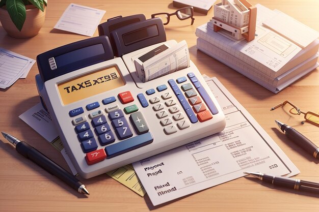 Premium AI Image | 3d render tax payment financial business concept Premium AI Image | 3d render tax payment financial business concept