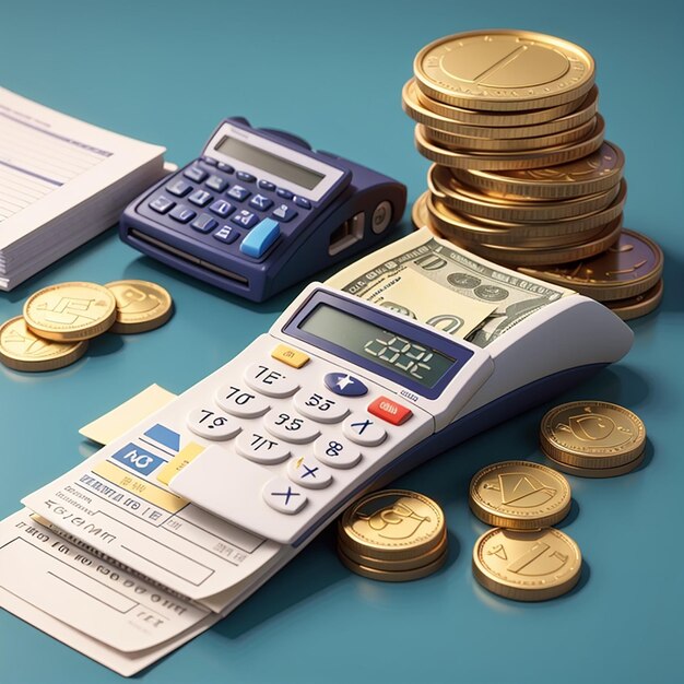 Premium AI Image | 3d render tax payment financial business concept Premium AI Image | 3d render tax payment financial business concept