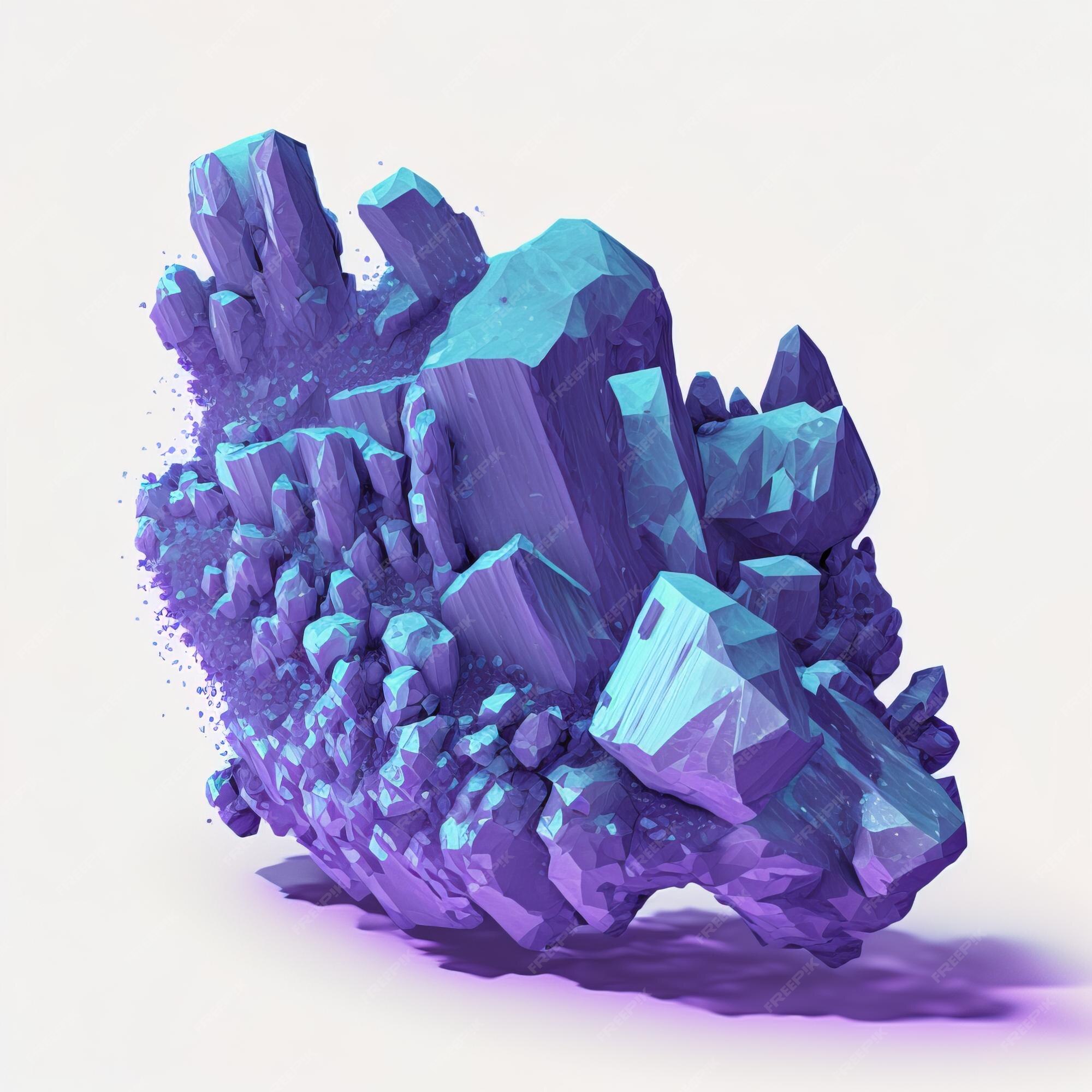 Premium Photo | 3d render violet blue crystals growing on white rock ... Premium Photo | 3d render violet blue crystals growing on white rock ...