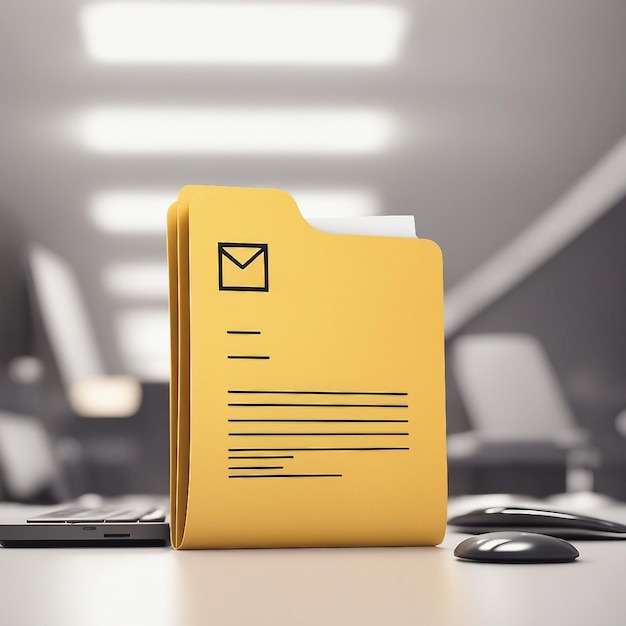 Premium Photo | 3d render yellow folder document and paper file work ... Premium Photo | 3d render yellow folder document and paper file work ...