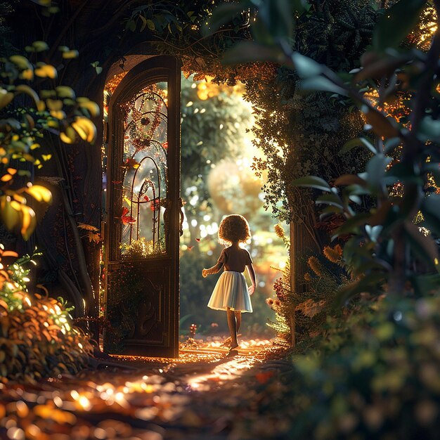 3d rendered photos of magical door opens to magical fantasy world girl ... 3d rendered photos of magical door opens to magical fantasy world girl ...