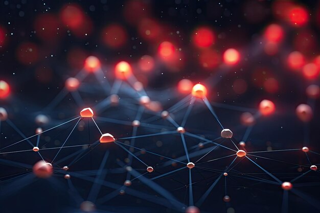 Premium Ai Image 3d Rendering Of Abstract Connection Structure On Dark Background Network