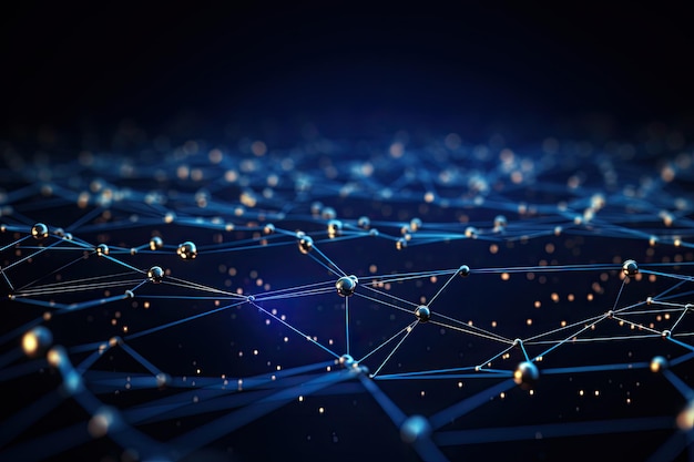 Premium AI Image | 3d rendering of abstract technology background with connecting dots and lines ...