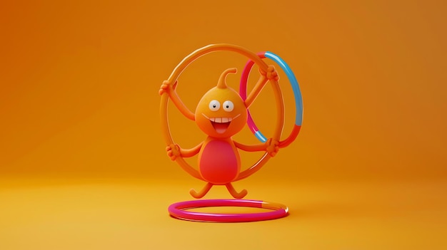 3D rendering of a cartoon character jumping through a hoop | Premium AI ... 3D rendering of a cartoon character jumping through a hoop | Premium AI ...
