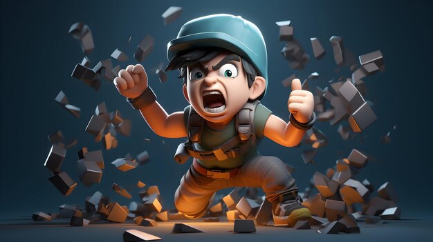 Premium Photo | A 3D rendering featuring a young 3D figure immersed in ... Premium Photo | A 3D rendering featuring a young 3D figure immersed in ...