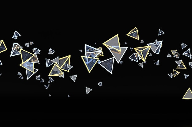 Premium Photo | 3d rendering glowing triangle cube with dark background Premium Photo | 3d rendering glowing triangle cube with dark background
