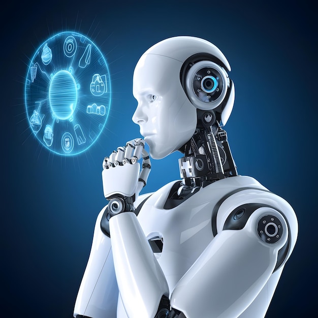 Premium Photo | 3d rendering humanoid AI robot Premium Photo | 3d rendering humanoid AI robot