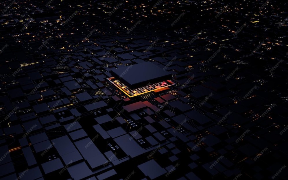 Premium Photo | 3d rendering microprocessor cpu chipset central ...