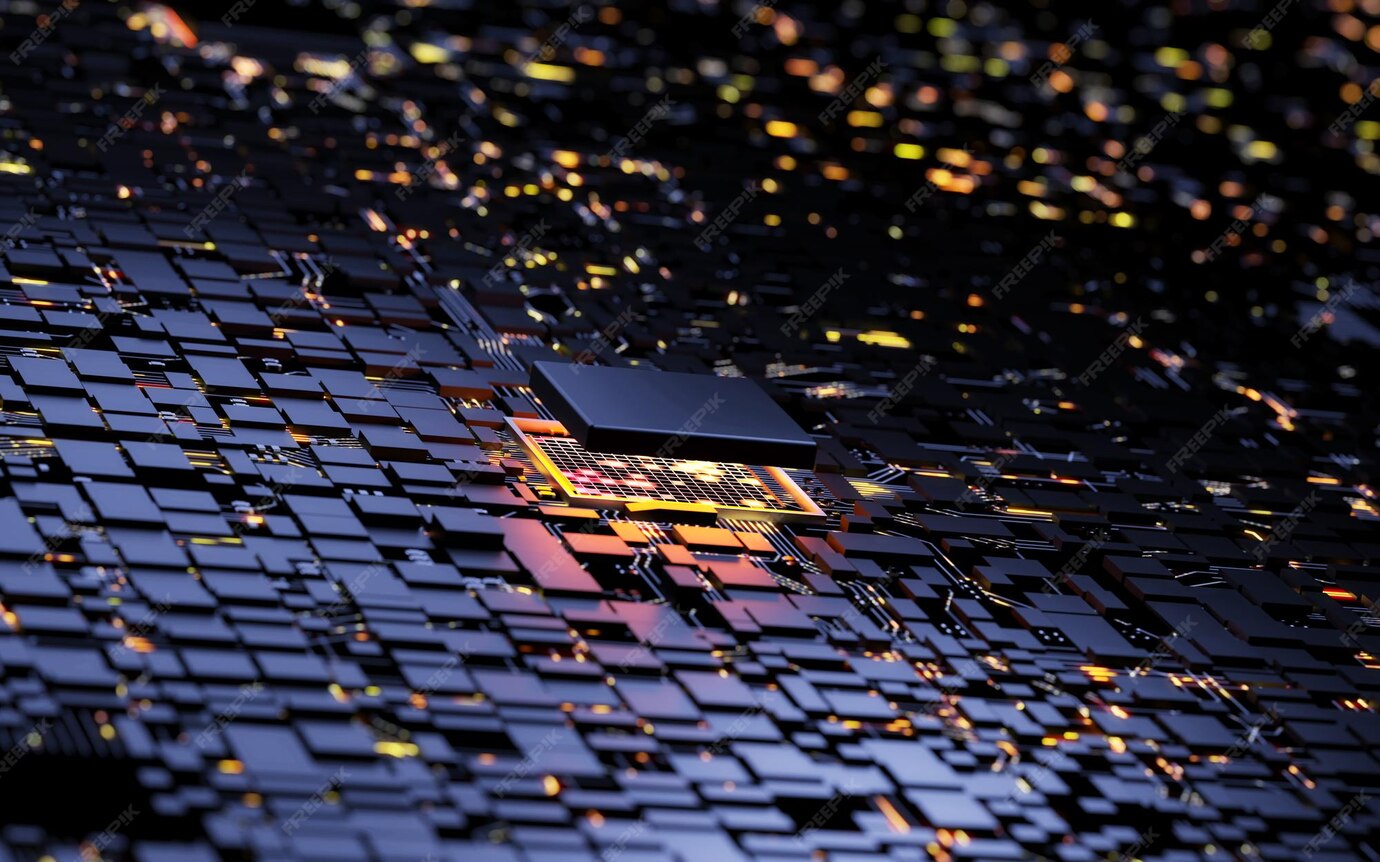 Premium Photo | 3D rendering microprocessor CPU chipset central ...