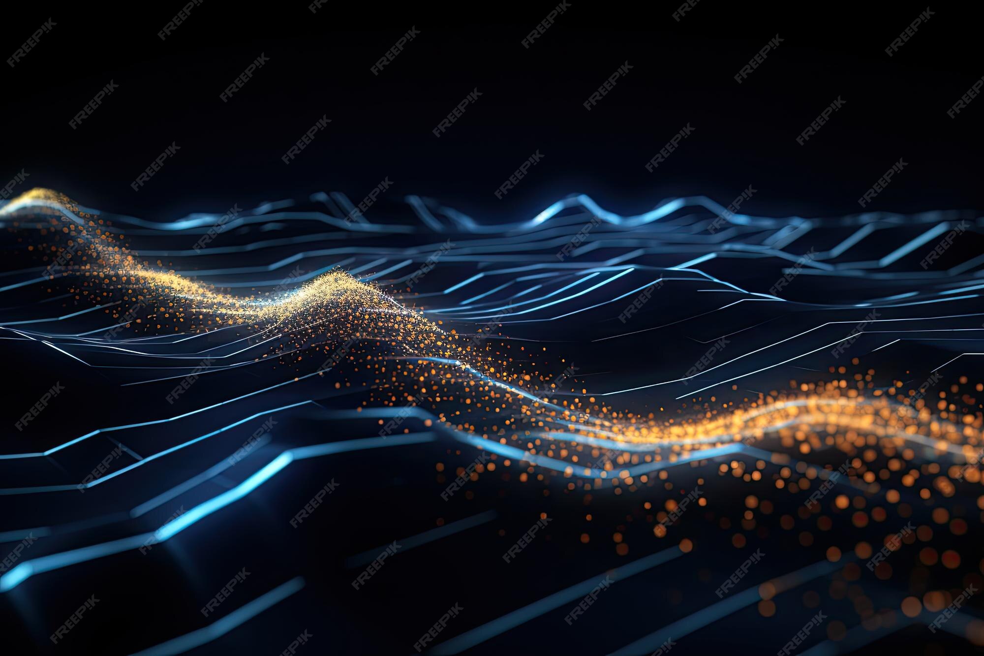 3d рендеринг абстрактных технологий цифровых частиц структура сетевого
