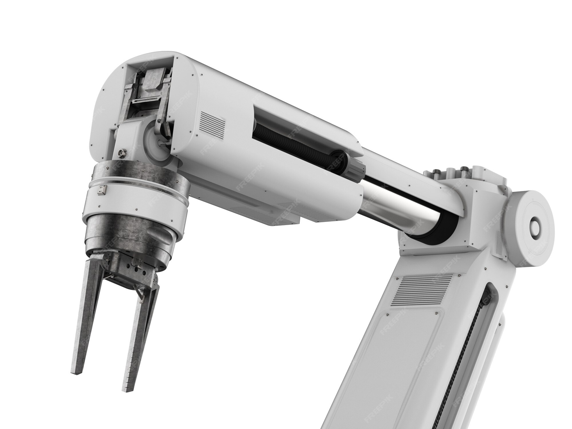 Premium Photo | 3d rendering robot arm on white background Premium Photo | 3d rendering robot arm on white background