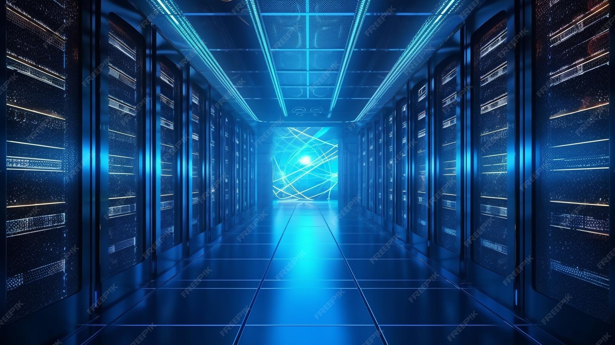 Premium Ai Image 3d Rendering Of A Server Room Featuring A Data Design Element For Nodebased