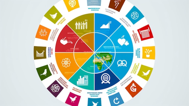 Premium Photo 3d Rendering Sustainable Development Wheel Illustration