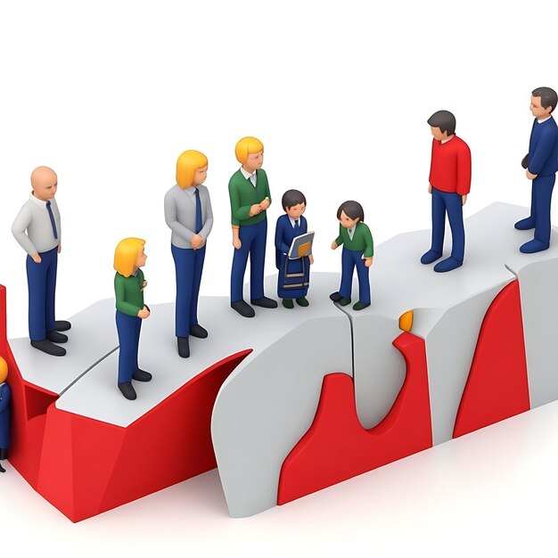 Premium AI Image | 3d small people statistics improvement Premium AI Image | 3d small people statistics improvement
