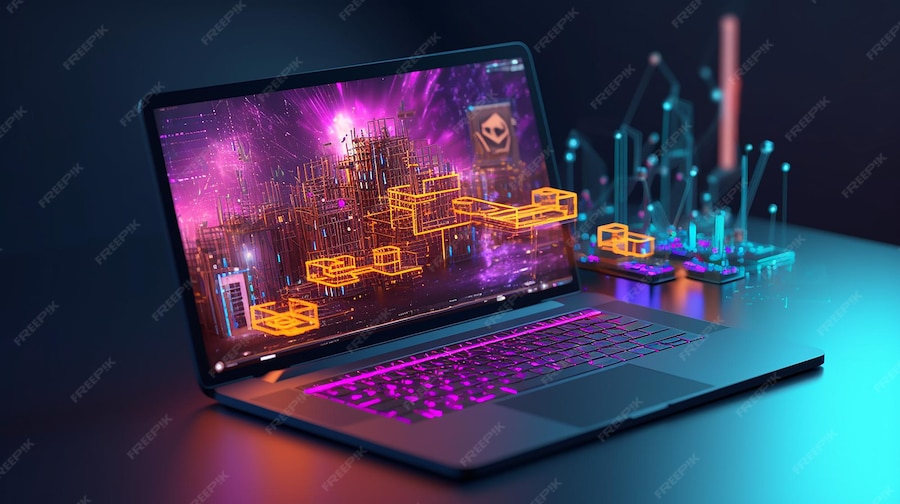 Premium Photo 3d Web Development Application Design Coding And Programming Generative Ai