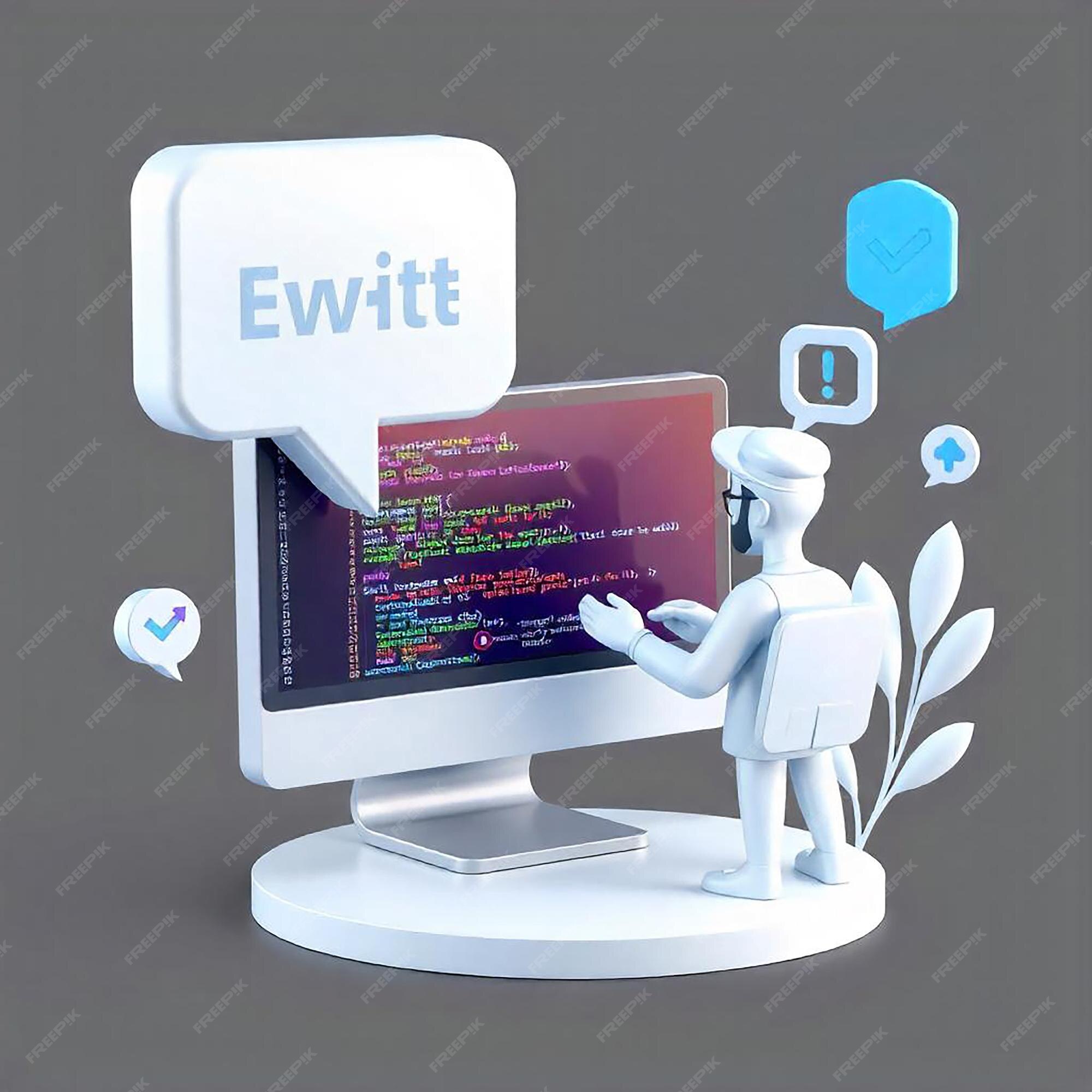 3d web development icon with bubble speech concept Website developer ...