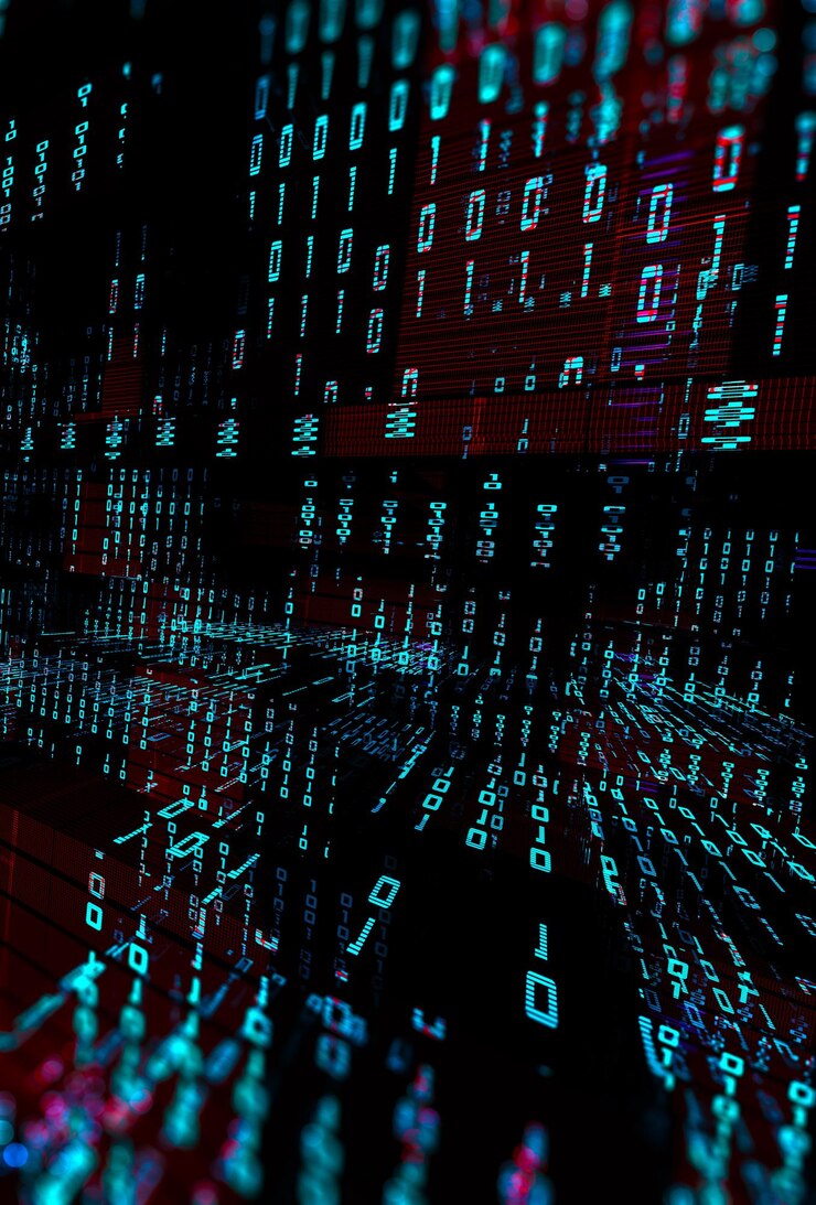 Premium Photo | Abstract 3d background.Binary Language.Matrix concept and binary code.