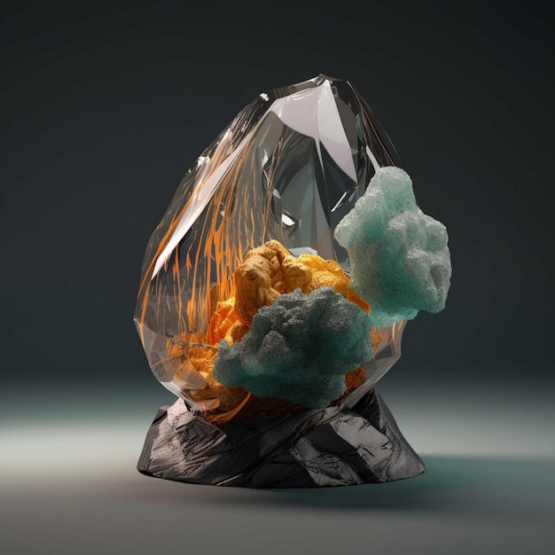 Premium Ai Image An Abstract 3d Object With With Amorphous Forms Made From Glass