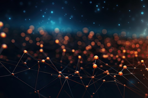 Premium AI Image | Abstract 3d rendering of network structure Futuristic polygonal space low ...