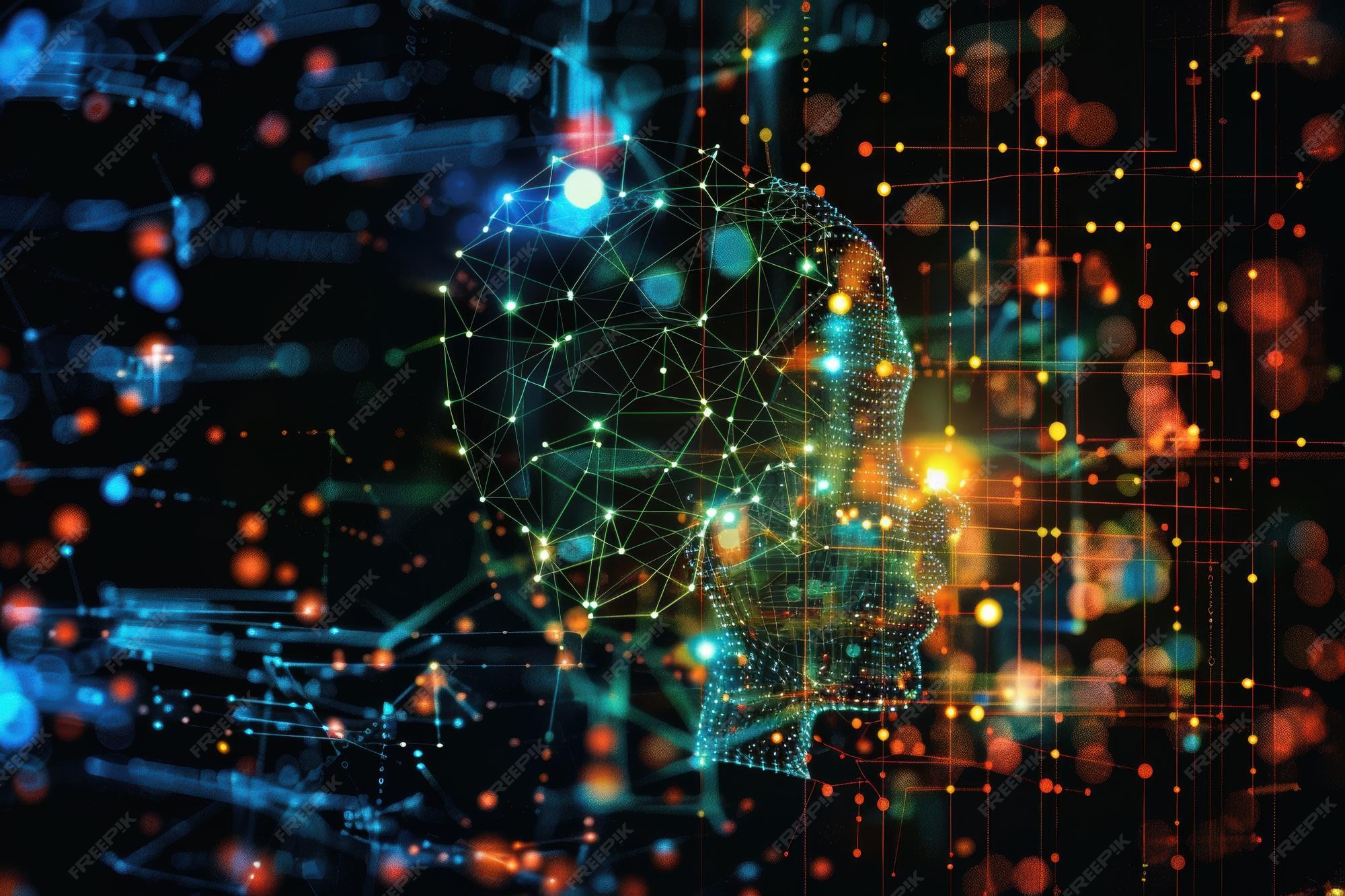 Abstract background visualizing AI algorithms neural networks and ...